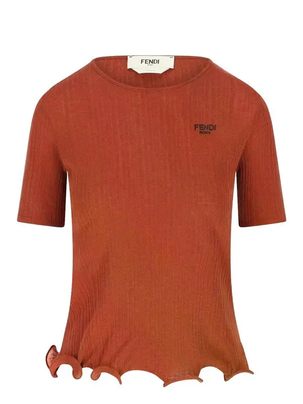 Fendi Ruffled T-shirt - Orange