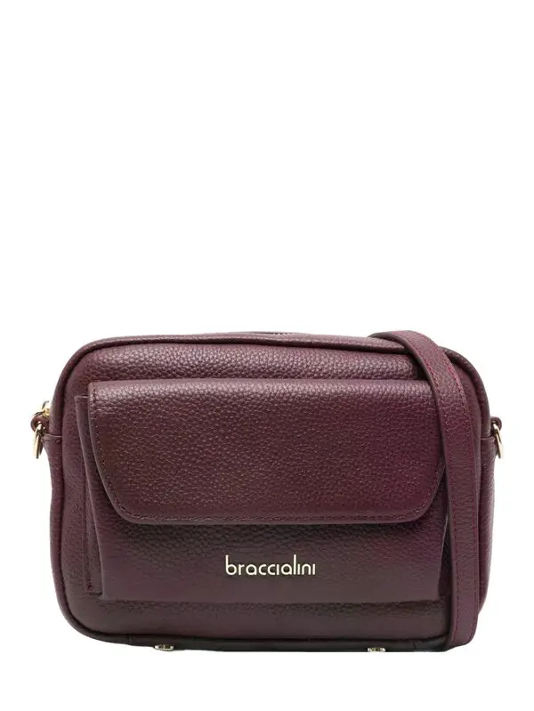 BRACCIALINI Flap-pocket Leather Crossbody Bag - Red