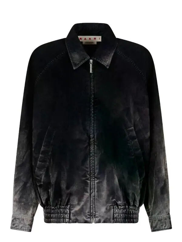 Marni Washed Zip-up Bomber Jacket - Black
