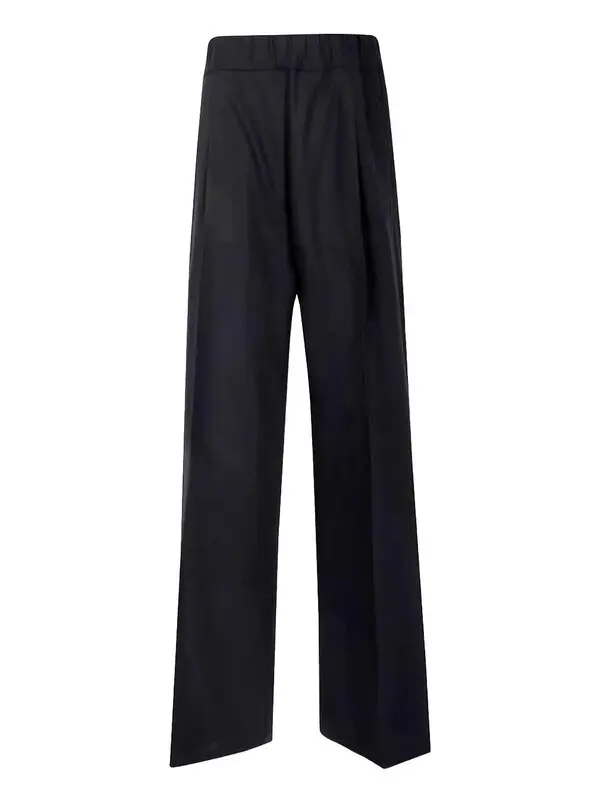 SEMICOUTURE Pleat-detail Wide Leg Trousers - Black