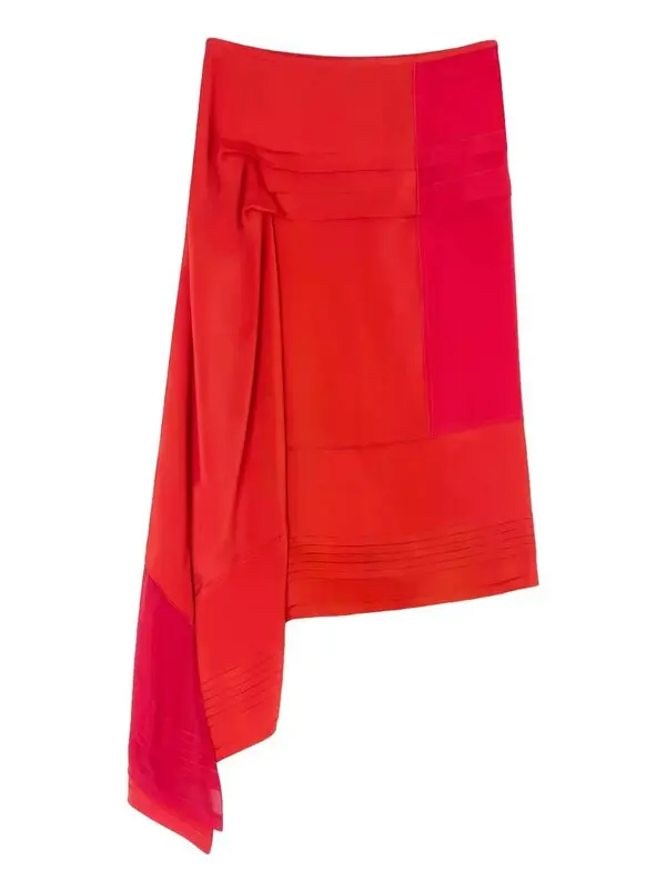 LEMAIRE Pleated Asymmetric Skirt - Red