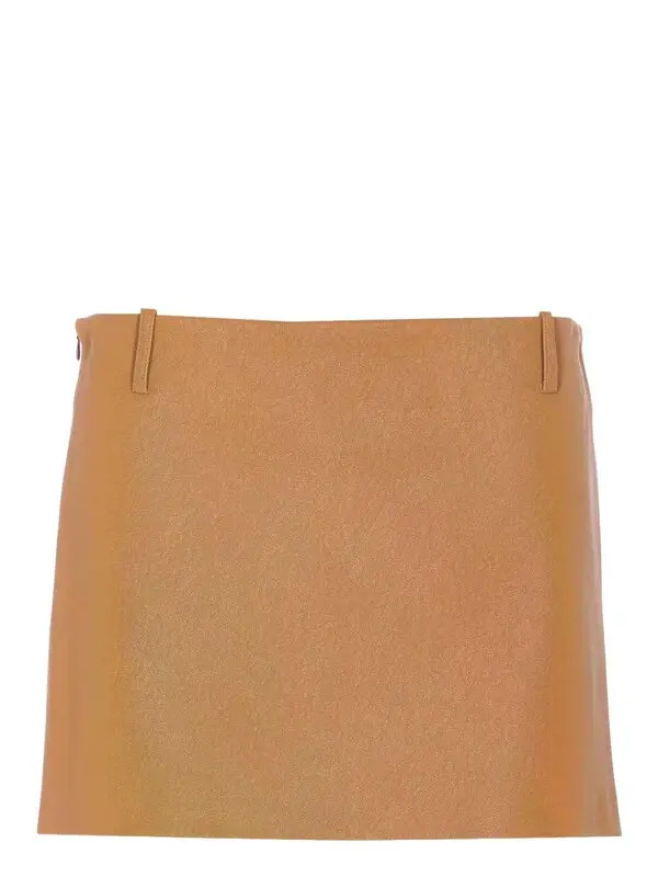 ELE Faux-leather Skirt - Brown