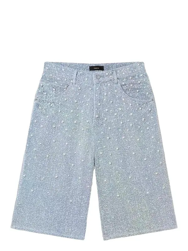 PURPLE BRAND Pearl-detailed Shorts - Blue
