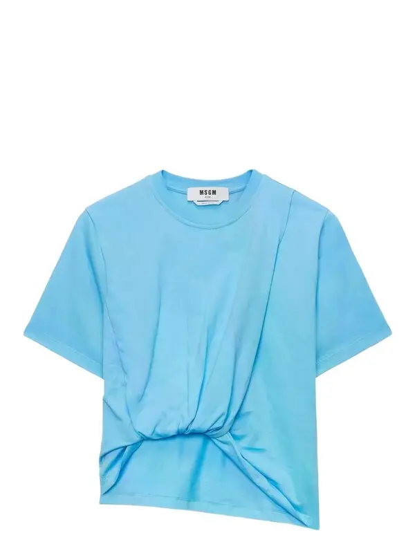 MSGM Twisted-detail T-shirt - Blue