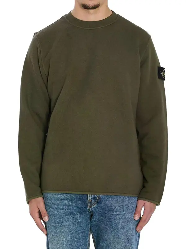 Stone Island Logo Badge Sweatshirt - Green