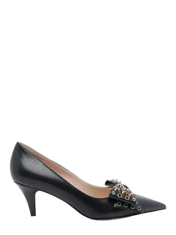 Valentino Garavani 65mm Studded Bow Pumps - Black