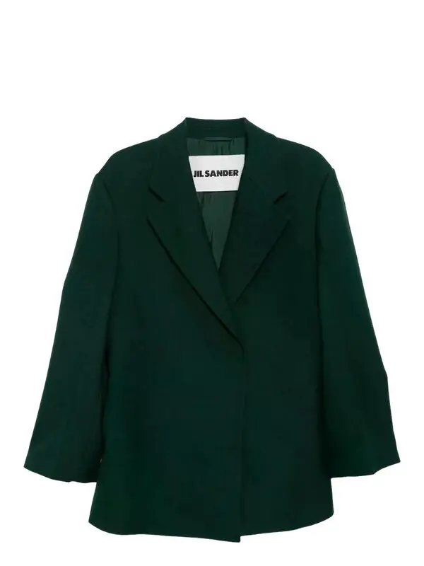 JIL SANDER Double Wool Tailored Coat - Green