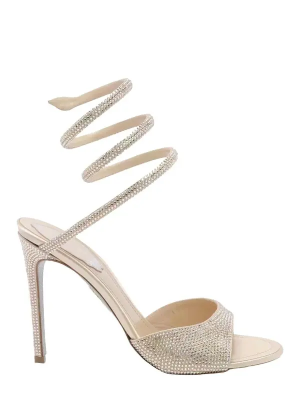 Rene Caovilla 105mm Crystal-embellished Sandals - Metallic