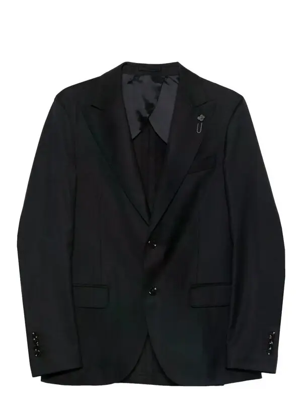 LARDINI Virgin Wool Single-breasted Suit - Black