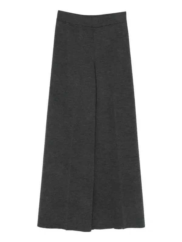 GRAN SASSO Wool Wide-leg Trousers - Grey