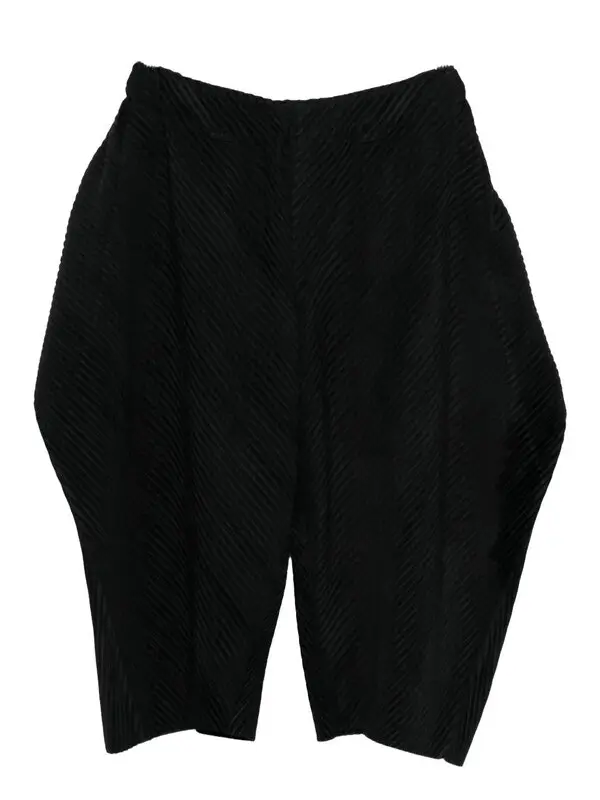 Issey Miyake Cropped Wide-leg Trousers - Black