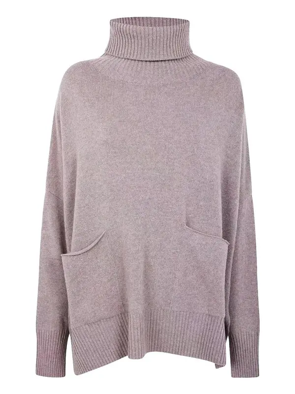 MA'RY'YA Two-pocket Roll-neck Sweater - Neutrals