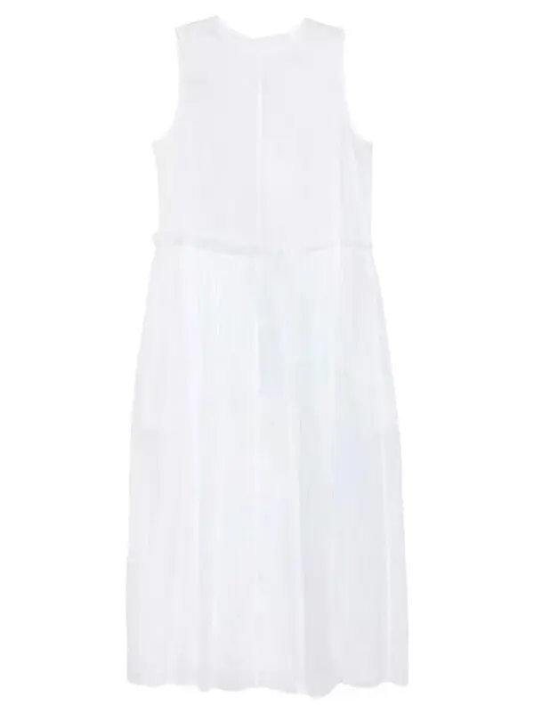 JIL SANDER Pleated Cotton Dress - White