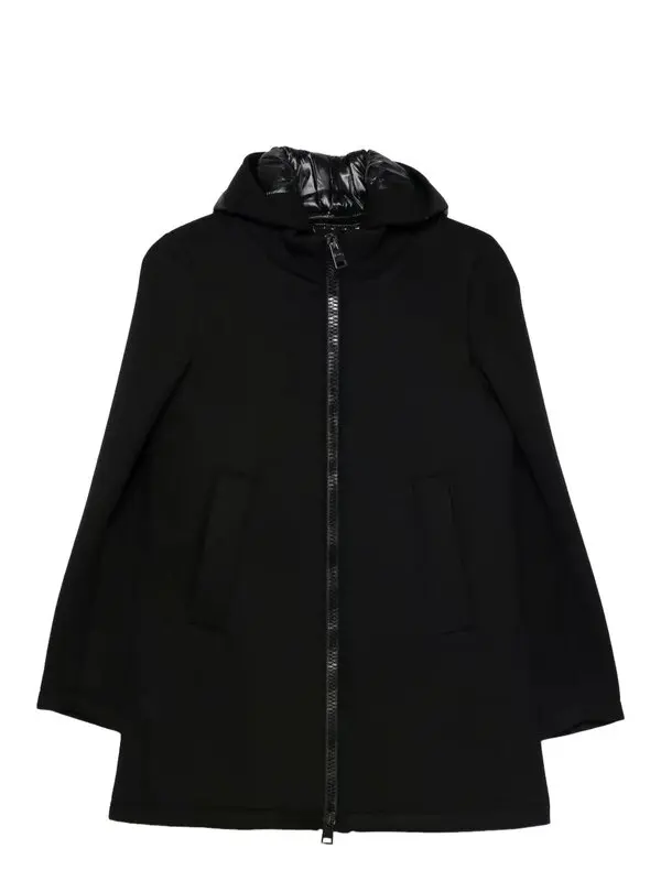Herno Zip-up Hooded Coat - Black