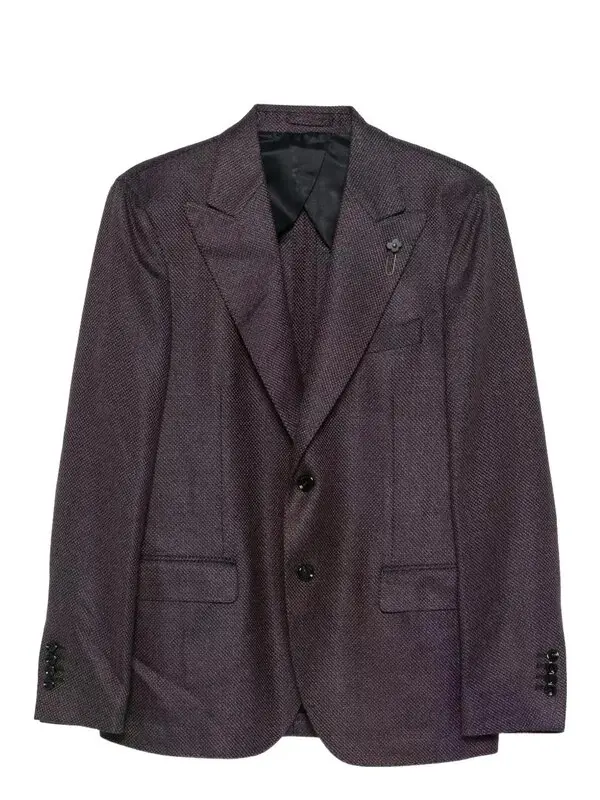 LARDINI Single-breasted Blazer - Purple