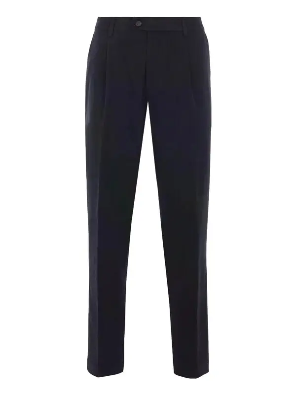 Eleventy Pleated Straight-leg Trousers - Blue