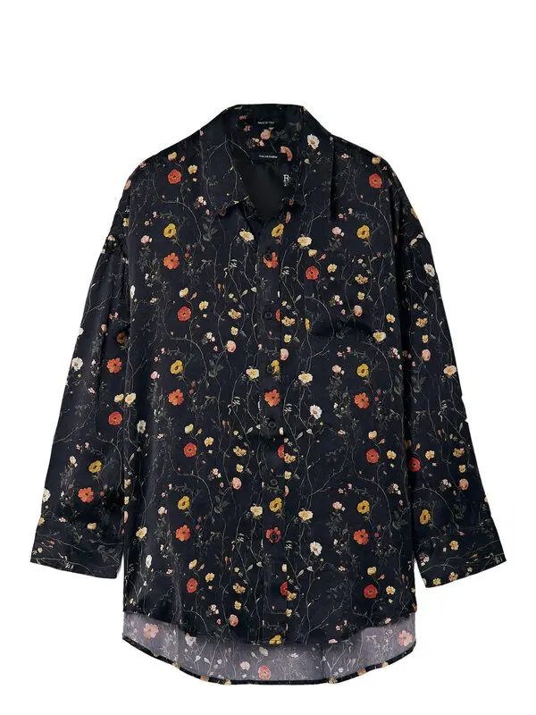 R13 Print Washed-silk Shirt - Multi