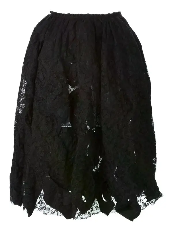 Comme Des Garçons Reversible Lace Skirt - Black