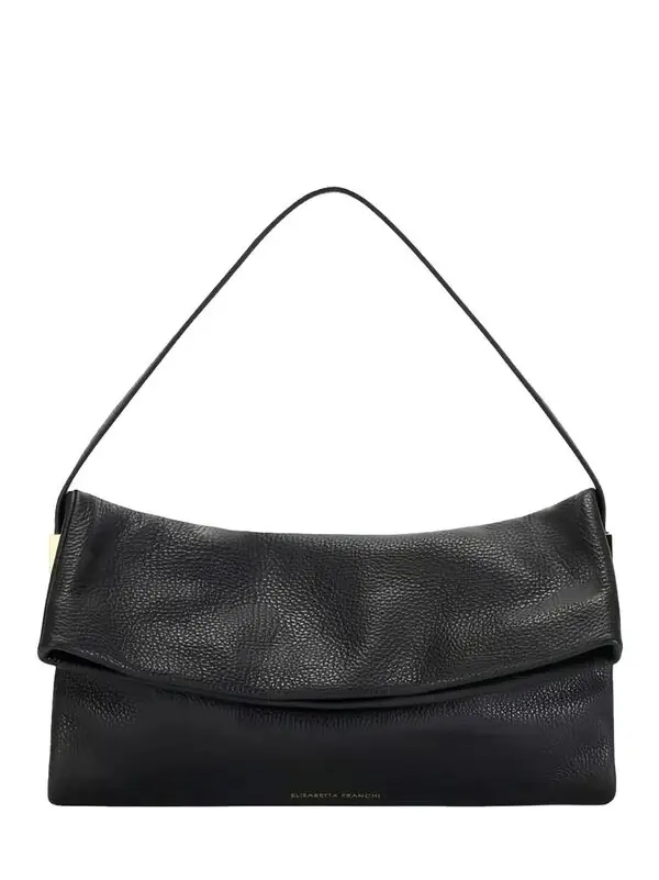 Elisabetta Franchi Leather Shoulder Bag - Black