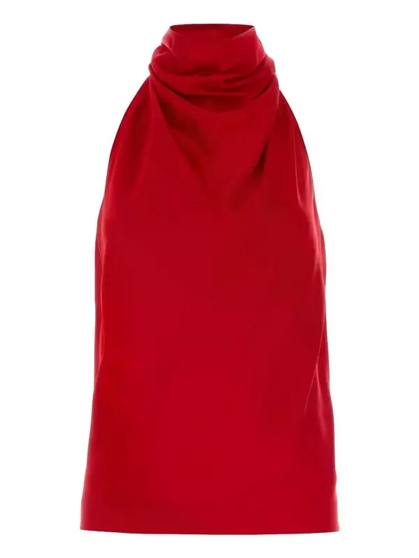 Stella McCartney Halterneck Satin Top - Red