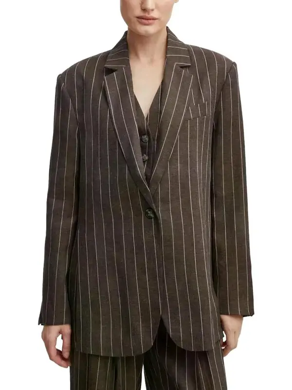 Day Birger Et Mikkelsen Striped Single-breasted Blazer - Brown