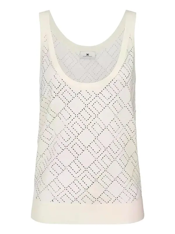 Elisabetta Franchi Embroidered Sleeveless Tank Top - Neutrals