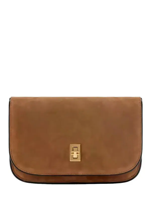 Elisabetta Franchi Chain-strap Suede Crossbody Bag - Brown