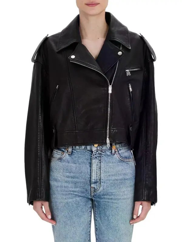Amiri Zip-front Leather Jacket - Black