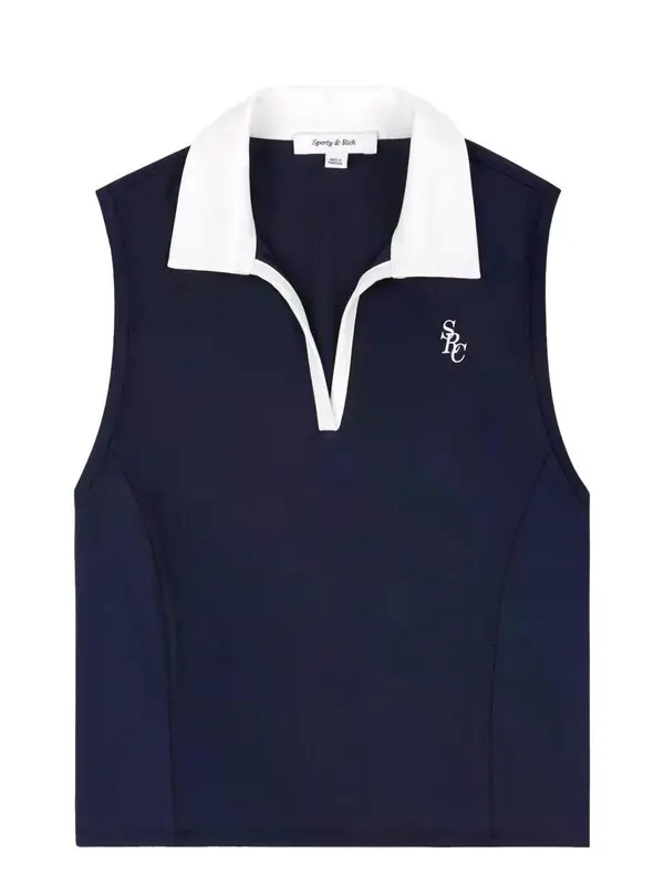 SPORTY & RICH Src Sports Collared Sleeveless Top - Blue