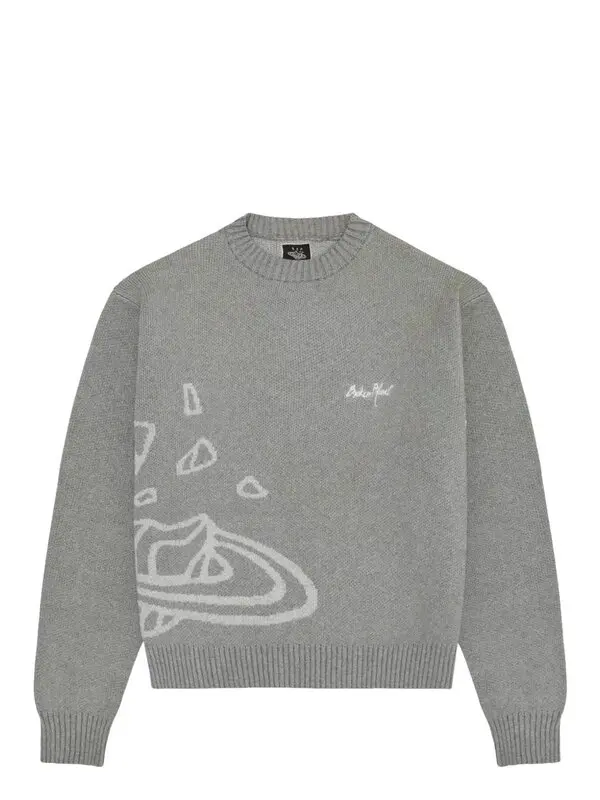 BROKEN PLANET Crew-neck Graphic Print Sweater - Grey