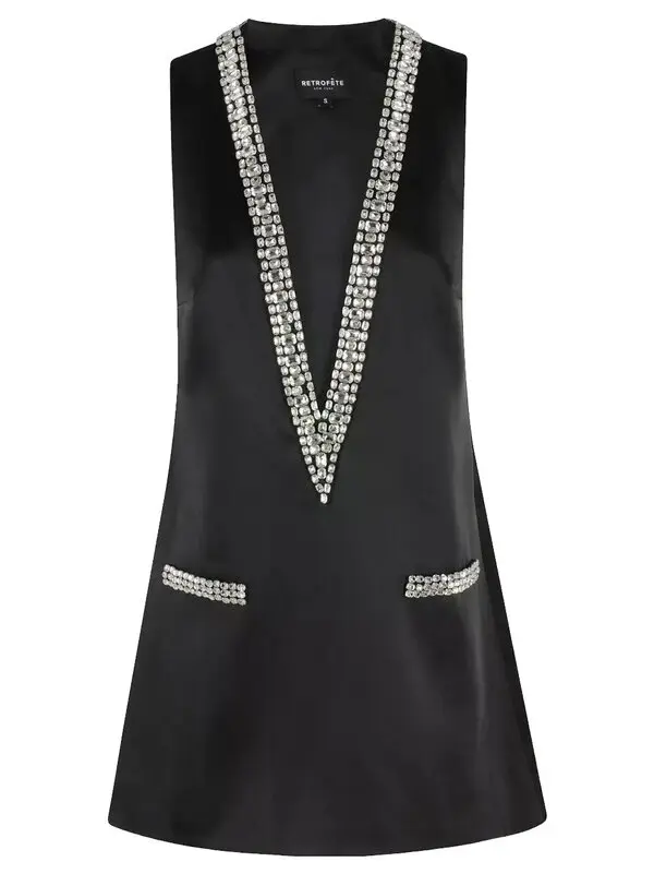 Retrofete Nancie Embellished Mini Dress - Black