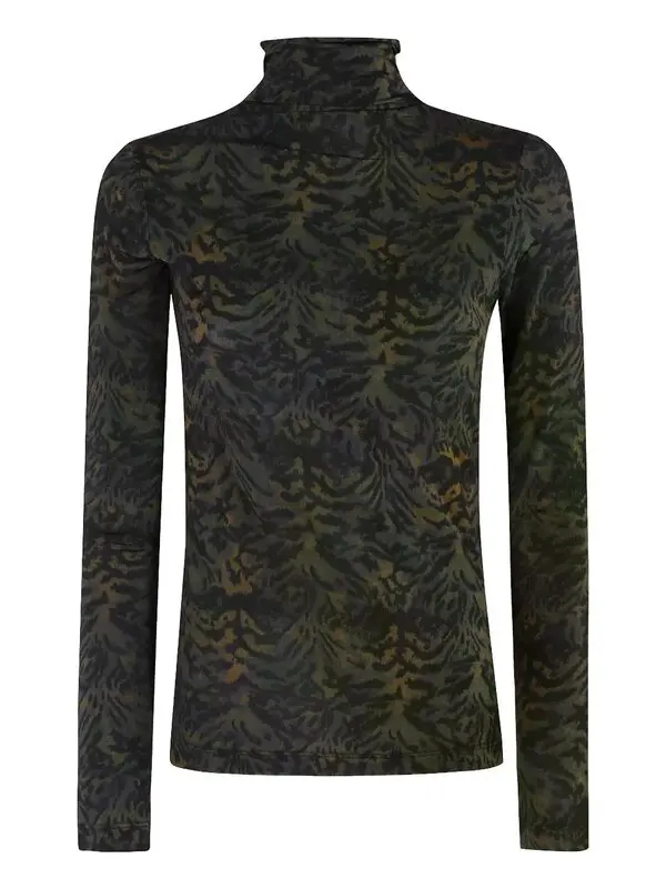 Ulla Johnson Patterned Roll-neck Top - Black