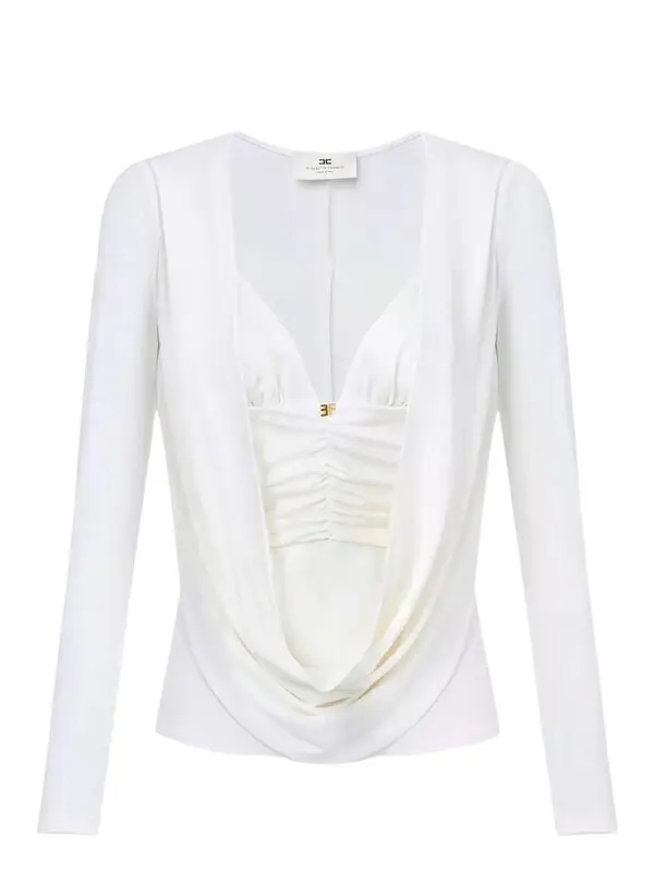 Elisabetta Franchi Draped Blouse - Neutrals