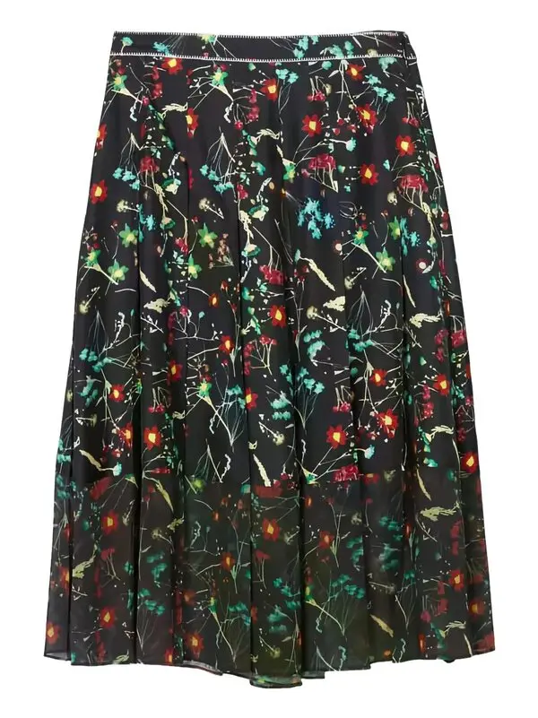 3.1 Phillip Lim Bliss Floral-print Midi Skirt - Black