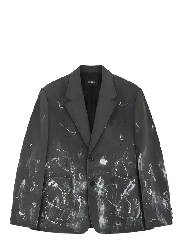 We11Done Paint-splatter Blazer - Grey
