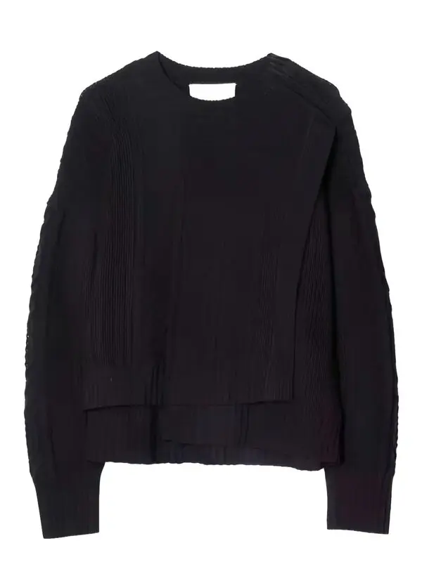 3.1 Phillip Lim Cable-knit Panelled Sweater - Black