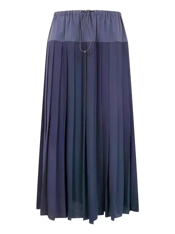 Aspesi Pleated Drawstring Skirt - Blue