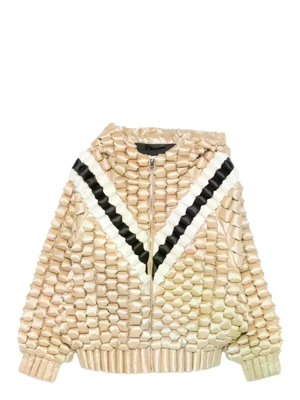 RAXXY Textured Hooded Coat - Neutrals