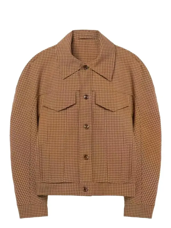 Séfr Matthieu Checked Shirt Jacket - Brown