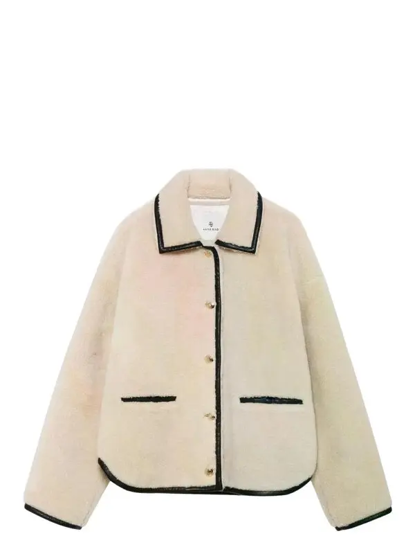 ANINE BING Camden Teddy Jacket - Neutrals