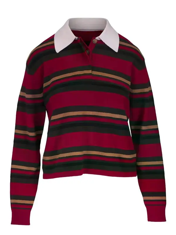 Guest In Residence Striped Polo Shirt - Red