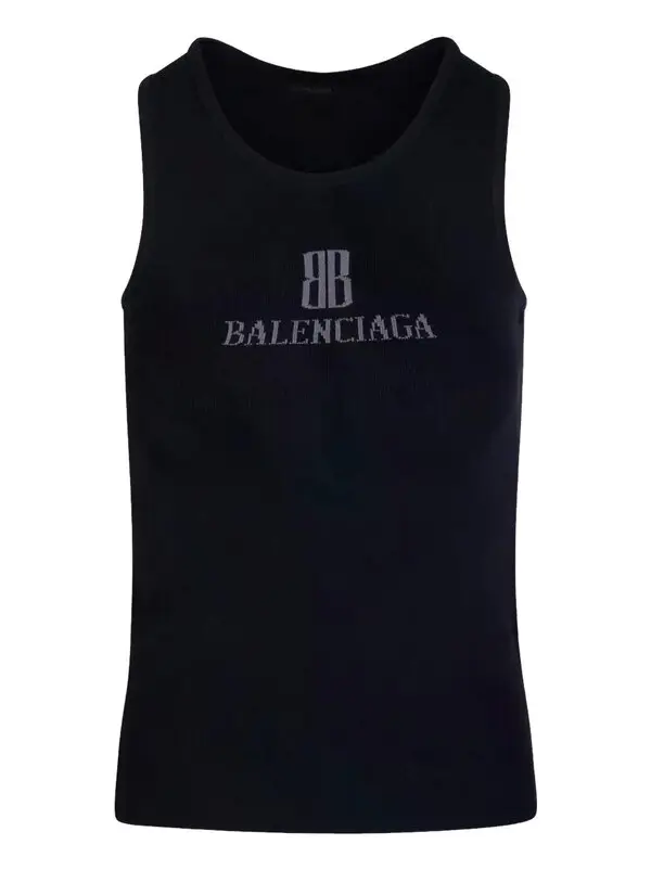 Balenciaga Logo-print Tank Top - Black