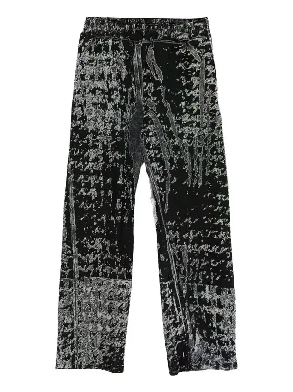 Diesel Patterned Straight Leg Trousers - Black
