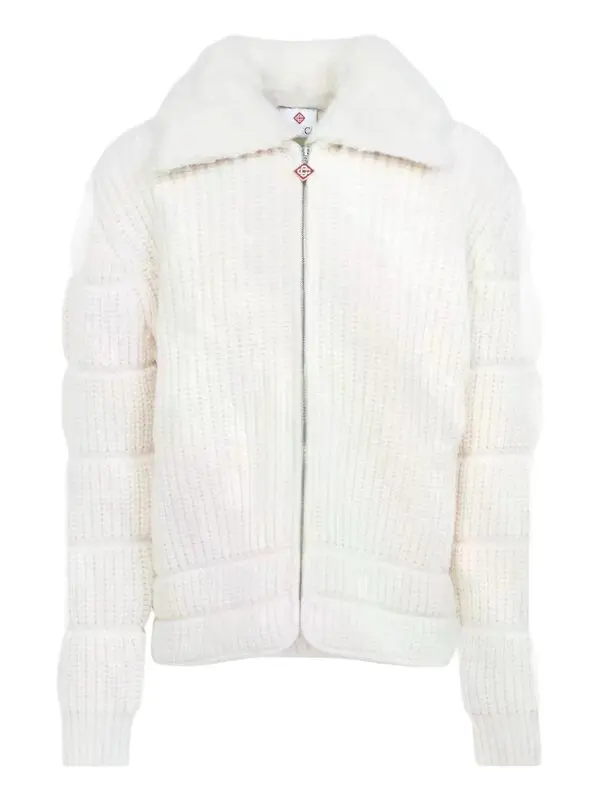 Casablanca Ribbed-knit Jacket - White