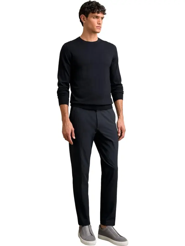 REISS Technical Stretch Relaxed Trousers - Navy