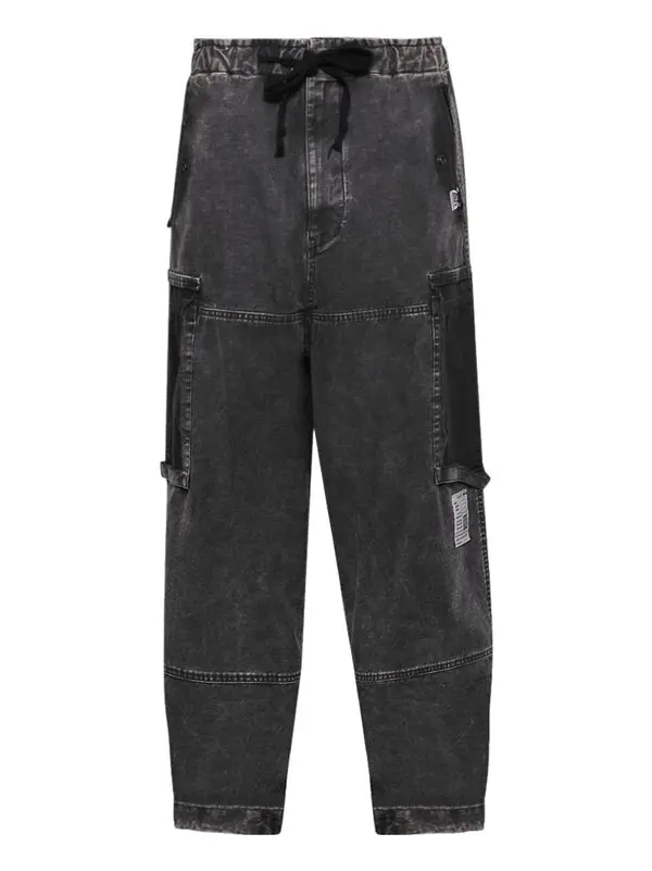 Mihara Yasuhiro Satin Cargo Trousers - Black