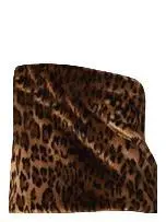 Maje Leopard Print Faux Fur Mini Skirt - Natural