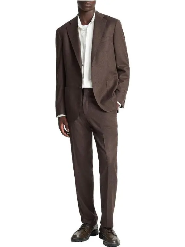 Vince Wool-silk Classic Pant - Brown