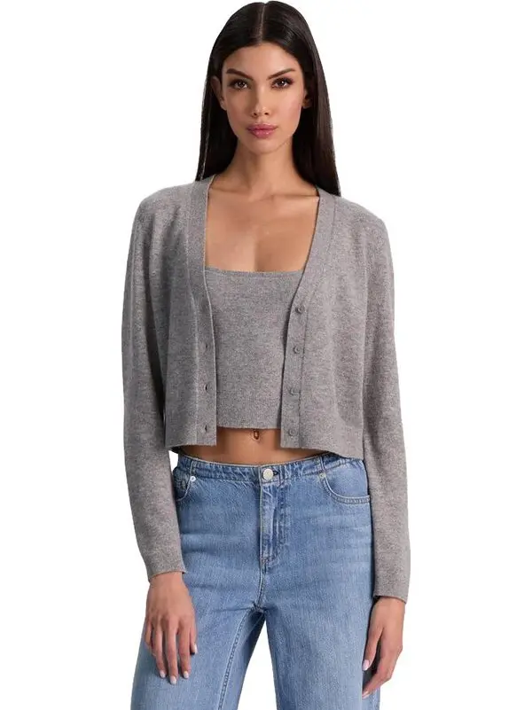Alice + Olivia Grace Cashmere Cardigan - Gray