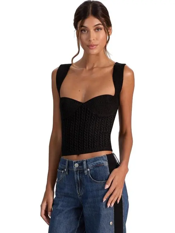 Alice + Olivia Adrianna Knit Corset - Black